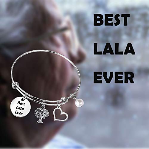 MAOFAED Grandmother Gift Best Lala Ever Lala Mother’s Day Gift For Lala Family Jewelry Birthday Gift For Grandma (best lala ever)