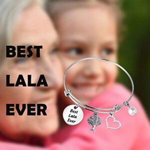 MAOFAED Grandmother Gift Best Lala Ever Lala Mother’s Day Gift For Lala Family Jewelry Birthday Gift For Grandma (best lala ever)