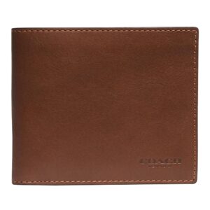 coach slim bifold in sport calf, saddle, one size