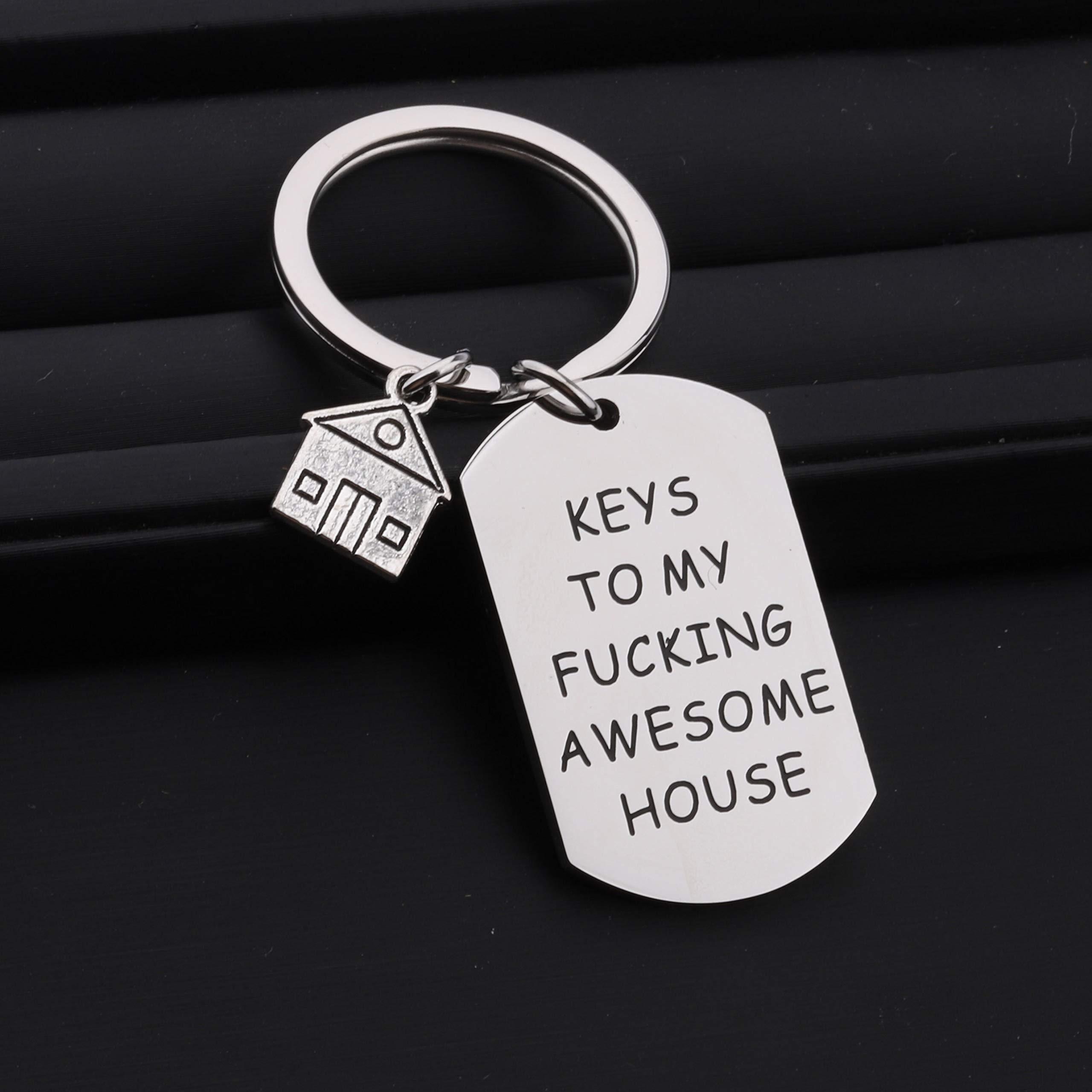 MAOFAED New Home Gift House Warming Gift New Homeowner Gift Keys To My Awesome House First Home Keychain (key to awesome house)