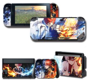 gilgames protector skin for nintendo switch, stickers decals wrap cover full set protection faceplate console dock