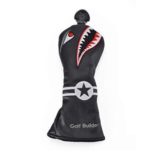 gooaction shark golf club fairway wood head cover with creative cartoon animal pattern synthetic leather golf clubs headcovers (3.4.5.7.x)