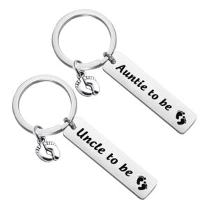 ensianth pregnancy announcement gift new auntie/uncle gift auntie to be uncle to be first time aunt uncle gifts with baby footprint charm (auntie/uncle to be)