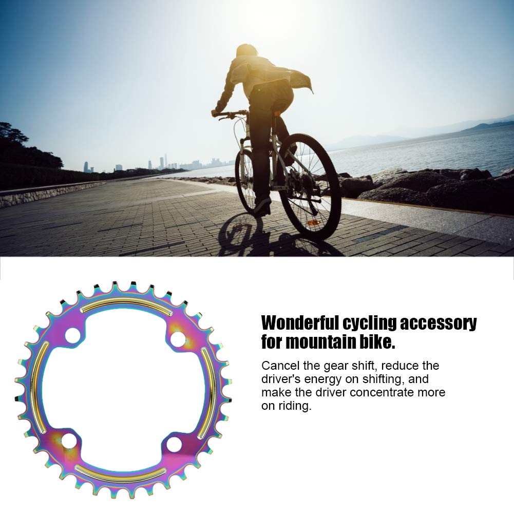 VGEBY Bike Chainring 104BCD Mountain Bike Positive Negative Tooth Disc Chain Wheel Chainring Colorful Plating Color(38T)