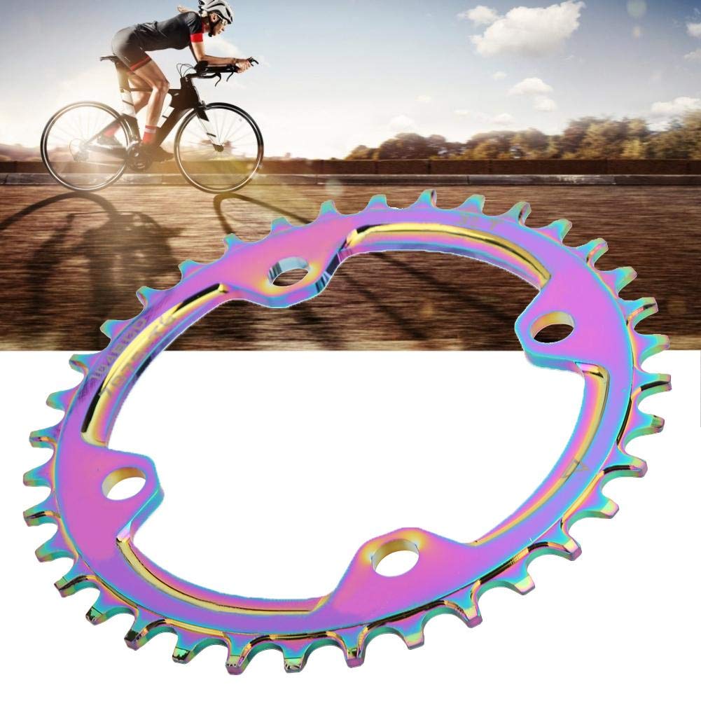 VGEBY Bike Chainring 104BCD Mountain Bike Positive Negative Tooth Disc Chain Wheel Chainring Colorful Plating Color(38T)