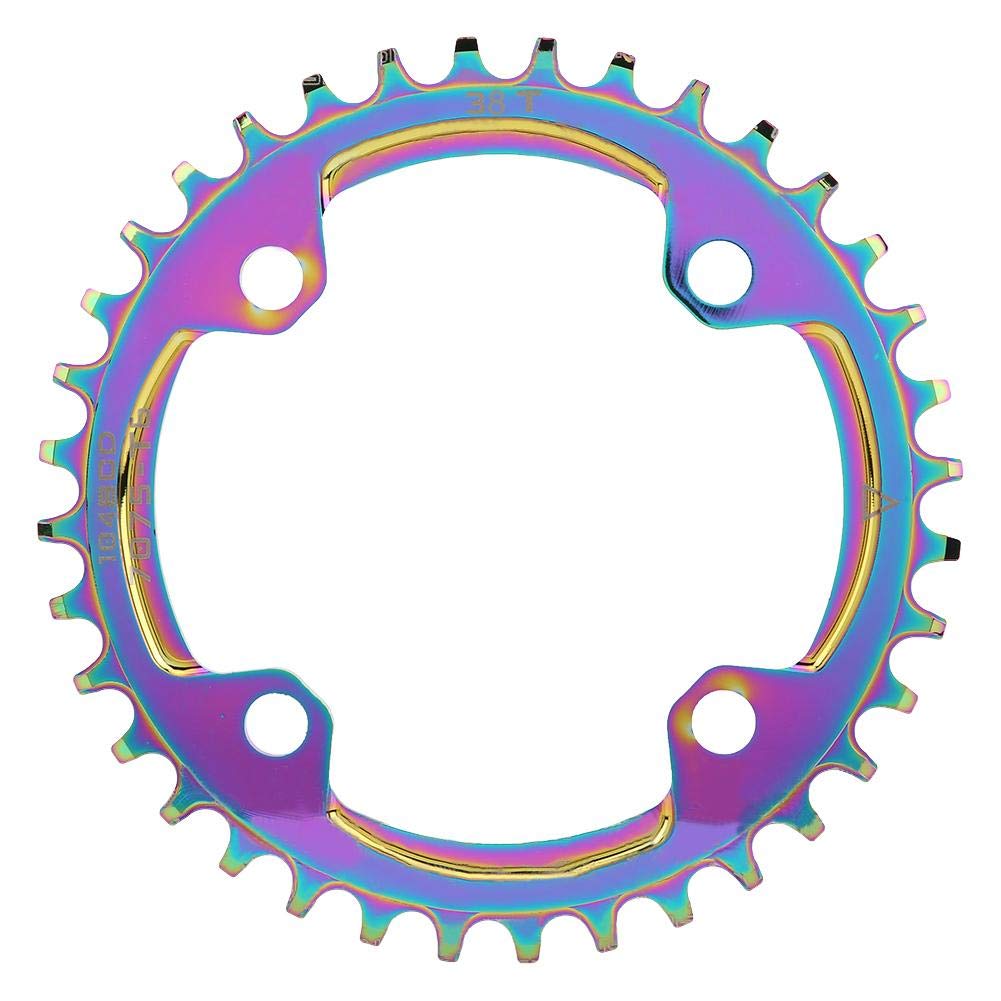 VGEBY Bike Chainring 104BCD Mountain Bike Positive Negative Tooth Disc Chain Wheel Chainring Colorful Plating Color(38T)