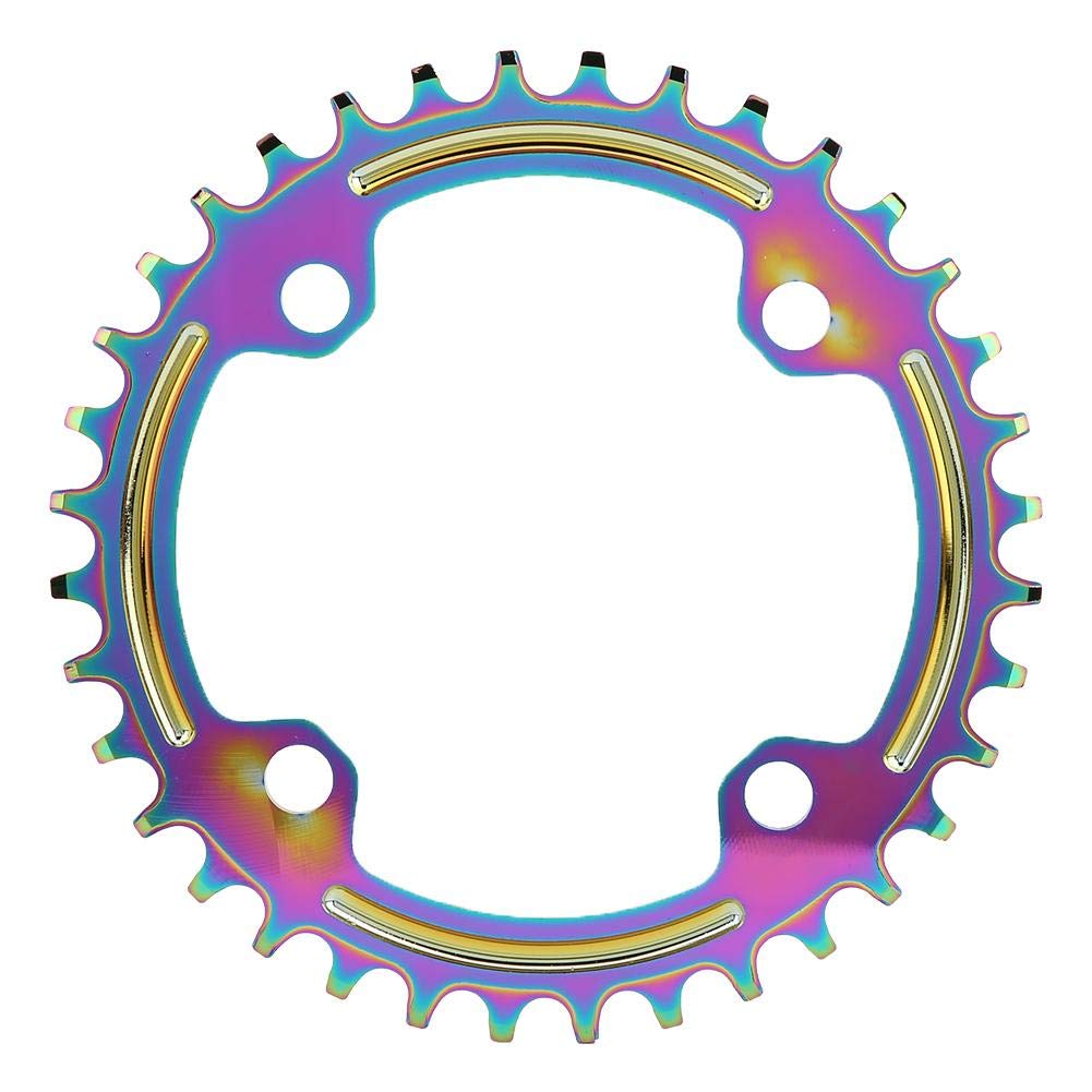 VGEBY Bike Chainring 104BCD Mountain Bike Positive Negative Tooth Disc Chain Wheel Chainring Colorful Plating Color(38T)