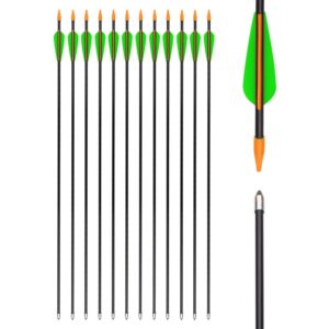 AICHROAD Practice Arrows 24 26 28Inch Targeting Arrow Shooting for Recurve Bows Compoundbow Youth Kids Beginner 28inch 12pcs