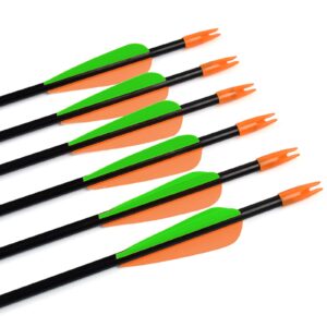 AICHROAD Practice Arrows 24 26 28Inch Targeting Arrow Shooting for Recurve Bows Compoundbow Youth Kids Beginner 28inch 12pcs