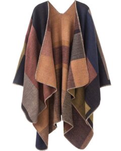 vocanbomor women's shawls and wraps open front poncho cape winter sweater, a2-khaki