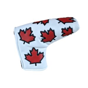 foretra - canada maple leaf - golf putter headcover quality pu leather magnetic closure for blade style putters