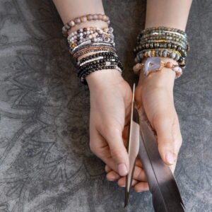 Scout Curated Wears - Women's Stone Wrap Bracelet & Necklace - Mexican Onyx - Stone of Confidence