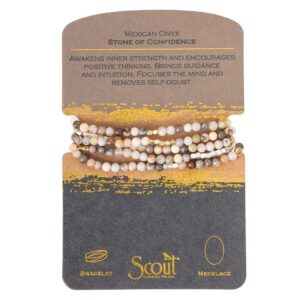 Scout Curated Wears - Women's Stone Wrap Bracelet & Necklace - Mexican Onyx - Stone of Confidence