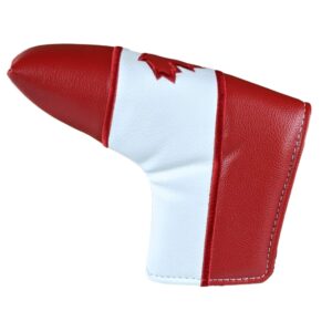 foretra - canada flag - golf putter headcover quality pu leather magnetic closure for blade style putters