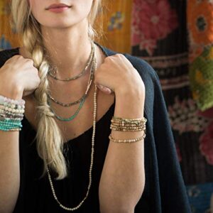 Scout Curated Wears - Women's Stone Wrap Bracelet & Necklace - Pyrite/Gold - Stone of Positive Energy