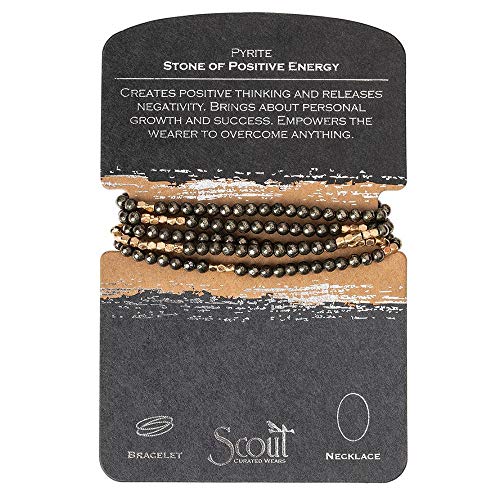 Scout Curated Wears - Women's Stone Wrap Bracelet & Necklace - Pyrite/Gold - Stone of Positive Energy