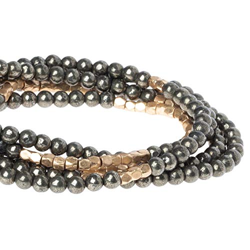 Scout Curated Wears - Women's Stone Wrap Bracelet & Necklace - Pyrite/Gold - Stone of Positive Energy