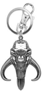 star wars - the mandalorian mudhorn skull pewter key ring