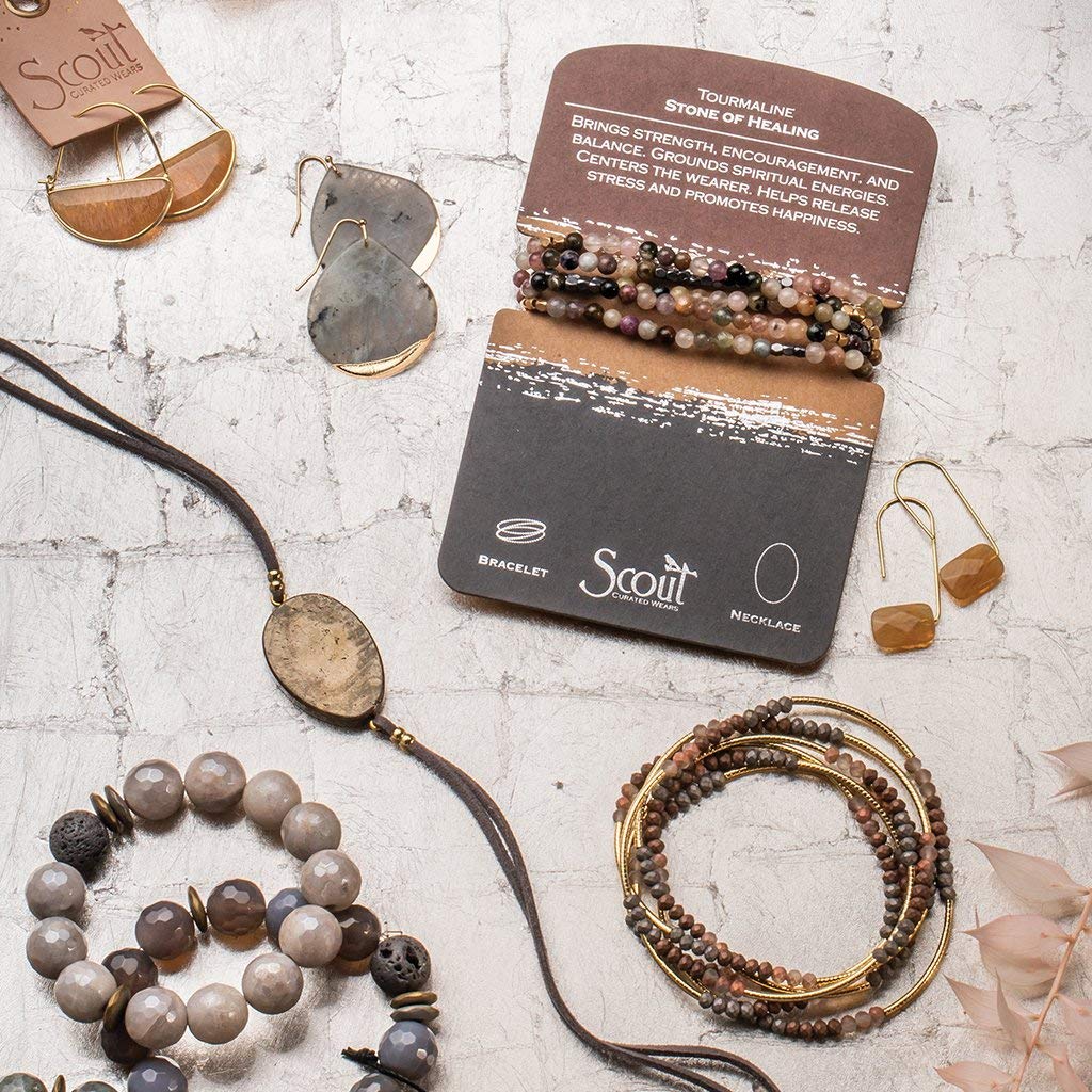 Scout Curated Wears - Women's Stone Wrap Bracelet & Necklace - Tourmaline - Stone of Healing