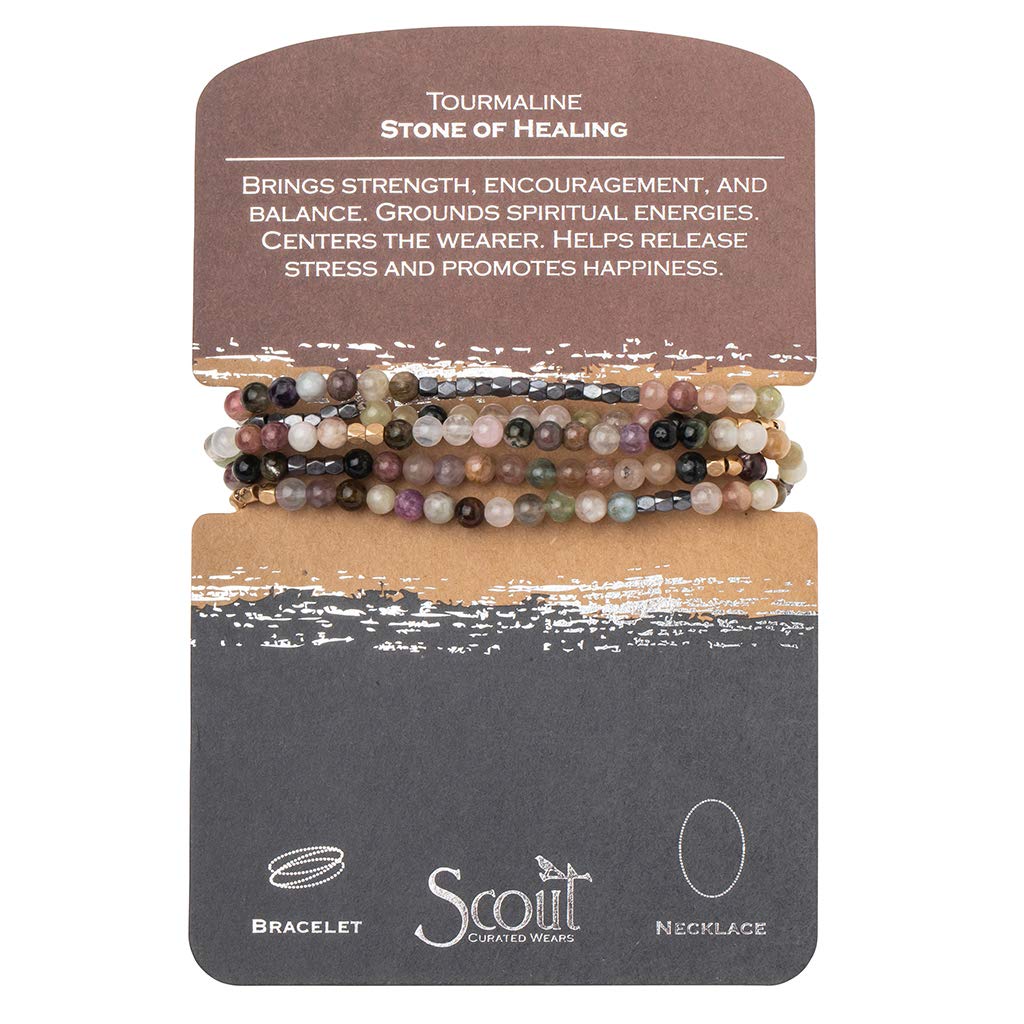 Scout Curated Wears - Women's Stone Wrap Bracelet & Necklace - Tourmaline - Stone of Healing