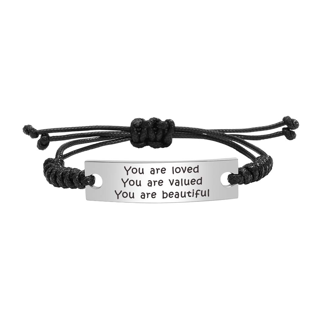 ABNTY Inspirational Gifts for Women Bracelet, You Are Love You Are Valued You Are Beautiful, Inspirational Bracelet