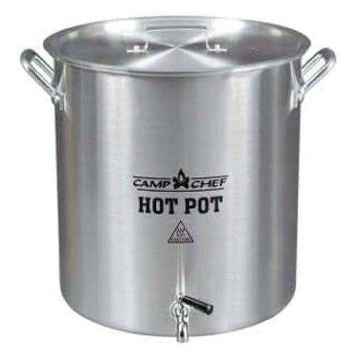 Camp Chef Aluminum Hot Water Pot - For Hot Chocolate & Hot Apple Cider - Hot Water Storage with a Spigot for Dishes - Easy-to-Serve Hot Beverage Dispenser - 32 Quart Pot - About 120 Servings