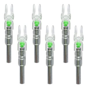 6pcs s led lighted nocks for arrows with .244"/6.2mm inside diameter,screwdriver included (green)