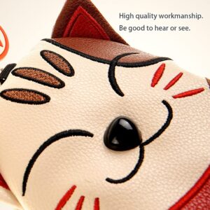 GOOACTION Lucky Cat Golf Club Hybrid Head Cover with Creative Cartoon Animal Kitten Pattern Synthetic Leather Golf Clubs Headcover with Number Tag 3.5.7.x