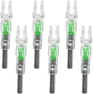 6pcs-new lighted nocks for arrows with .244"/6.2mm inside diameter led nocks with switch button for archery hunting (green)