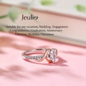 Jeulia "An Encounter with Myself Marquise Cut Sterling Silver Ring Engagement Anniversary Promise Ring Valentine's Day Gift With Jewelry Box for Women (7)