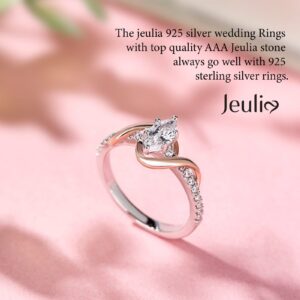 Jeulia "An Encounter with Myself Marquise Cut Sterling Silver Ring Engagement Anniversary Promise Ring Valentine's Day Gift With Jewelry Box for Women (7)