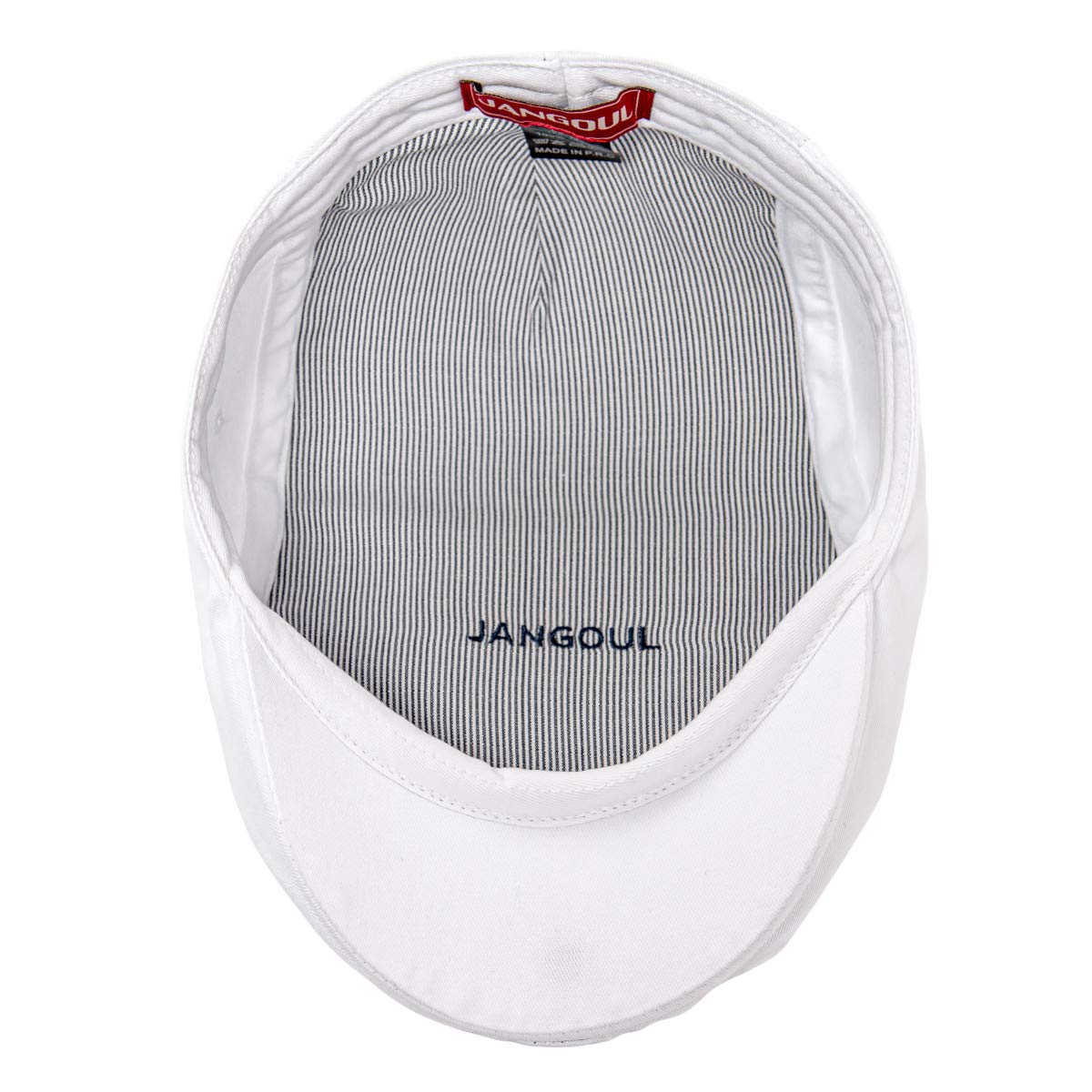 JANGOUL Men Ivy Cap Cotton Twill Newsboy Flat Cap (White, 7 3/8)