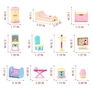 50 Pack Kids Little Dollhouse Furniture Toys House Big Dreams for Baby Children Girls Boys Age 3+