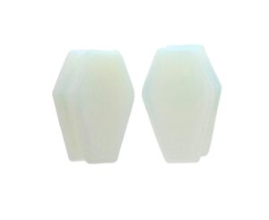 mystic metals body jewelry pair of opalite stone coffin shaped double flare plugs (stn-650) (1" (25mm))