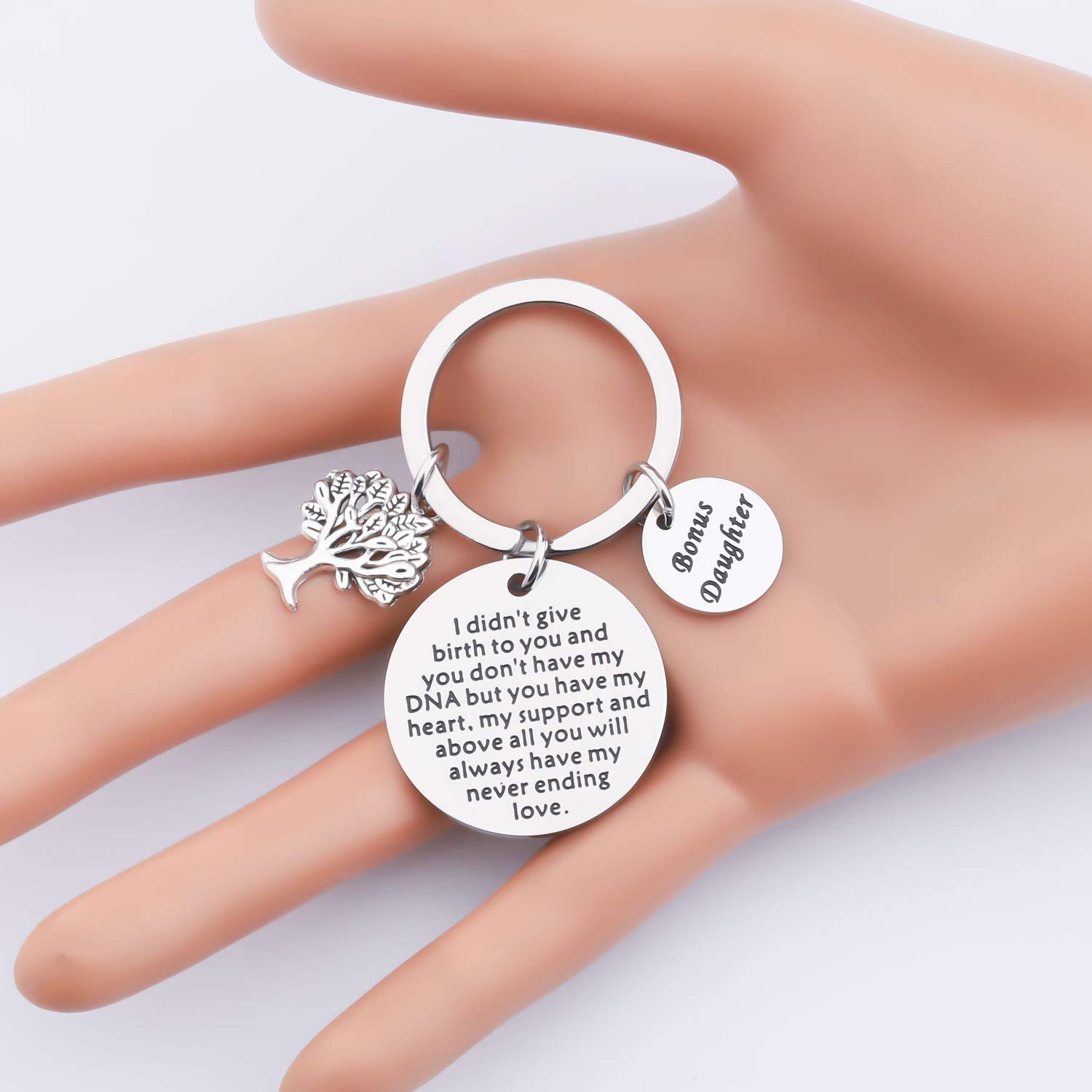 Adoptionn Gifts Keychain Adopted Child Gifts Stepdaughter Stepson Gifts from Stepmom Stepdad Adoptionn Jewelry You Will always have My Never Ending Love (Step daughter)