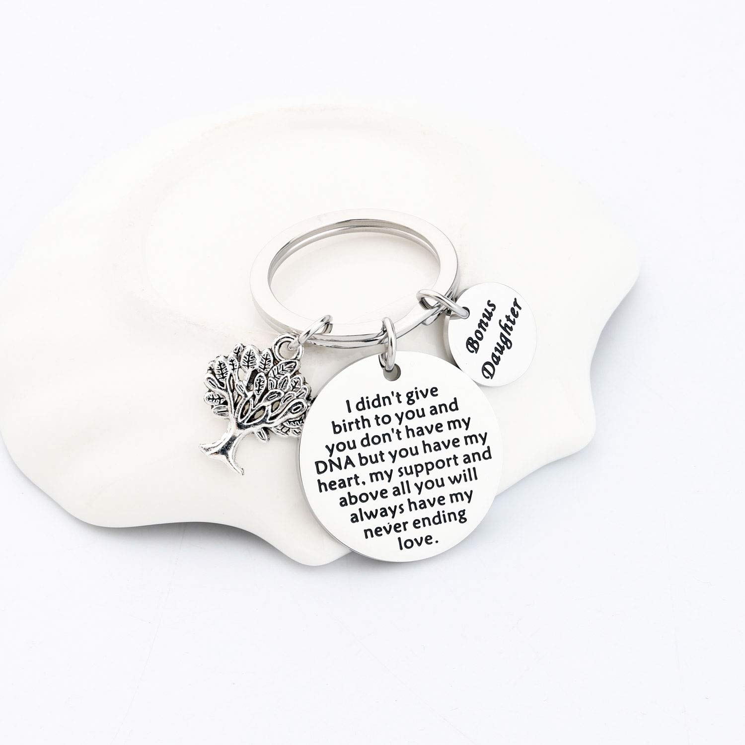 Adoptionn Gifts Keychain Adopted Child Gifts Stepdaughter Stepson Gifts from Stepmom Stepdad Adoptionn Jewelry You Will always have My Never Ending Love (Step daughter)