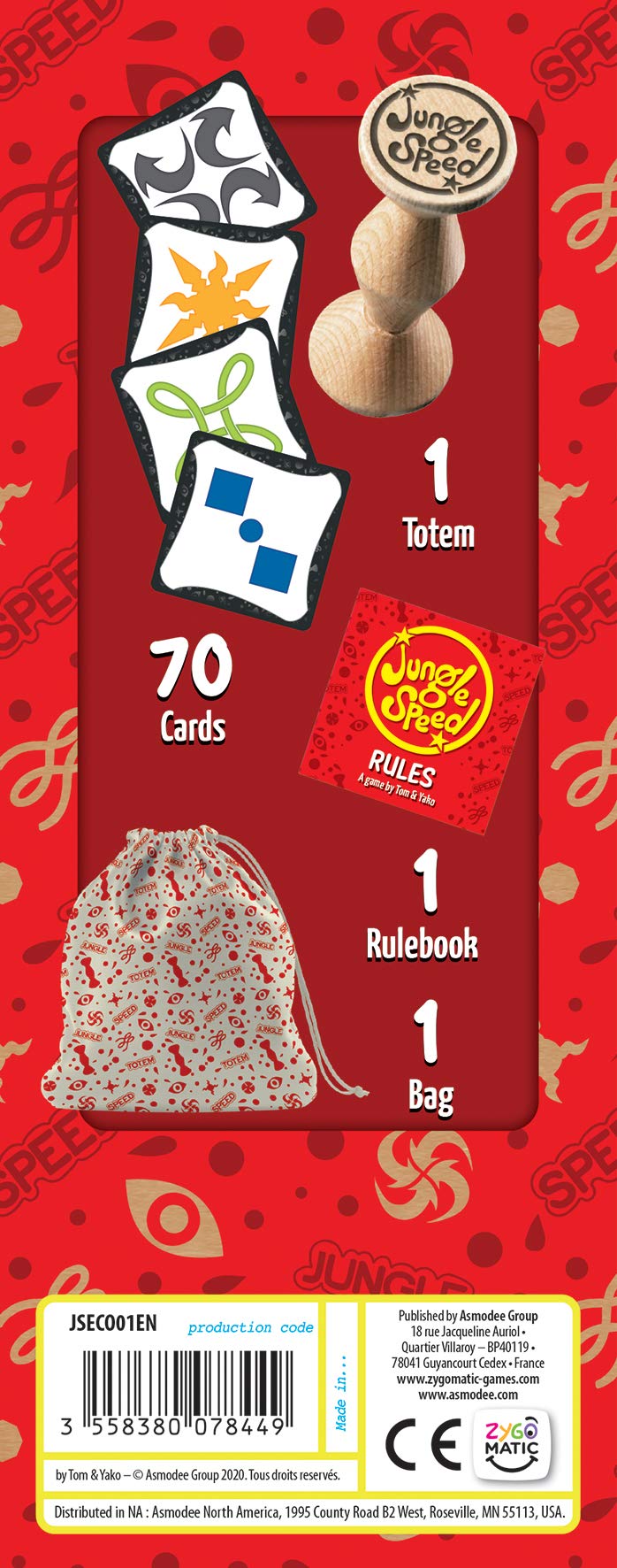 Zygomatic Jungle Speed Party Game (Eco Box) - Fast-Paced Matching Game with Travel Bag for Kids & Adults, Ages 7+, 2-10 Players, 15 Minute Playtime, Made