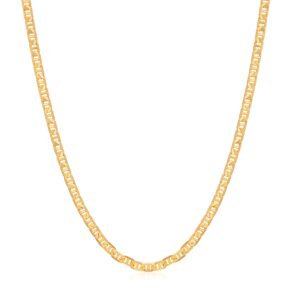 barzel mariner chain necklace for women, 18k gold plated mariner chain (20 inches, 3mm gold)