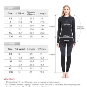 NOOYME Thermal Underwear for Women Long Johns for Women, Base Layer Women Black-grey