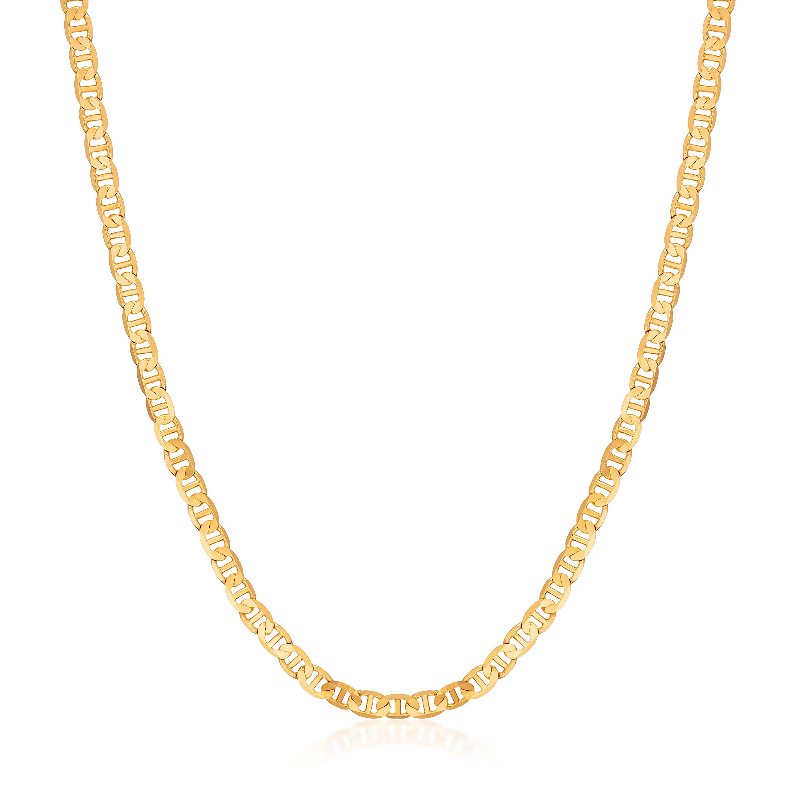 Barzel Mariner Chain Necklace for Women, 18K Gold Plated Mariner Chain Necklace (16 Inches, 4.5MM Gold)