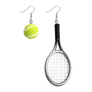 ujims women sports ball jewelry tennis earrings for tennis lovers ping pong ball for girls sport gift tennis players ping pong ball players gift (tennis earrings)