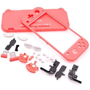 deal4go full housing shell kit case front rear backplate w/button set replacement compatible for nintendo switch lite hdh-001 (pink)