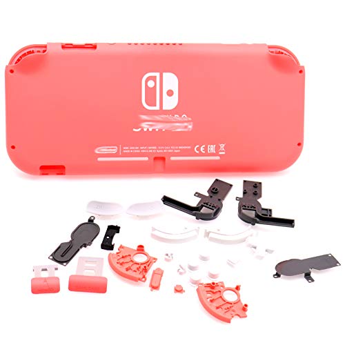 Deal4GO Full Housing Shell kit Case Front Rear Backplate w/Button Set Replacement Compatible for Nintendo Switch Lite HDH-001 (Pink)