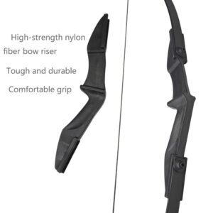 57 Inch Archery Takedown Recurve Bow and Arrow Set 30 35 40lbs Adult Beginner Recurve Bow Kit Double Arrow Rest Left Right Hand Hunting Longbow for Shooting Target Practice (Black, 40lbs)