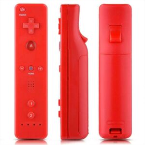 wireless remote controller gamepad joystick for nintendo wii/ wii u, w/ silicone case & hand strap (red)