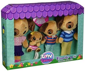 tiny tukkins stuffed dog family - 4 plush dog stuffed animals - doggy stuffed animal pack includes mom, dad, and 2 babies - stuffed animal set made from kid-friendly, non-toxic quality materials