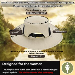 Solaris Ponytail Hole UPF 50 Women Sun Protection Hat for Garden Hiking Safari, Tan