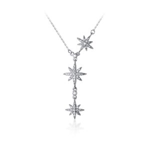 sluynz cz star y necklace for women teens 925 sterling silver star choker necklace chain pendant necklace (a-silver)