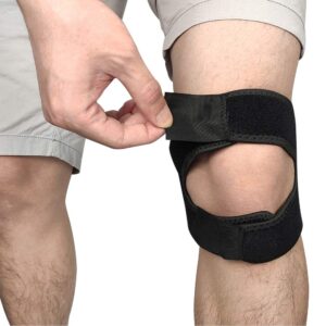 dual patella knee strap, silicone breathable damping knee stabilizer protector wrap sports knee pad brace for running arthritis jumper tennis injury recovery