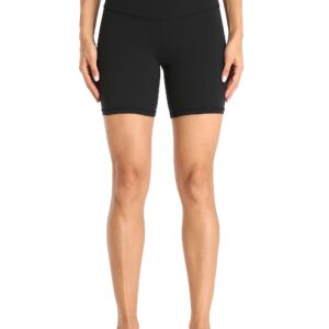 YUNOGA Women's High Waisted Yoga Short 6" Inseam Workout Athletic Biker Shorts (M, Black)